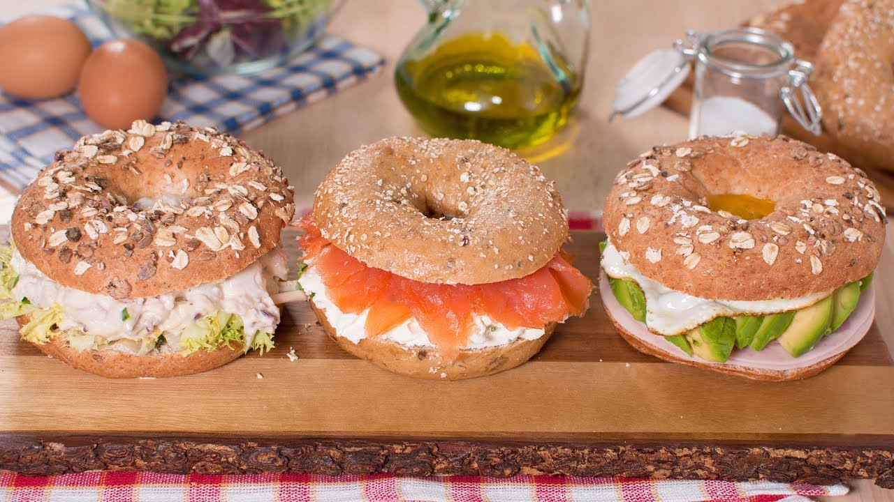 Tres Deliciosas Ideas Para Rellenar Bagels - YouTube