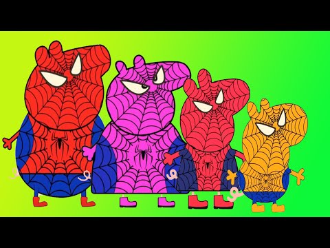 Peppa Pig Hero #11 - Peppa Pig Spider-Man Finger Family cloring pages - peppa pig colouring - DFCC