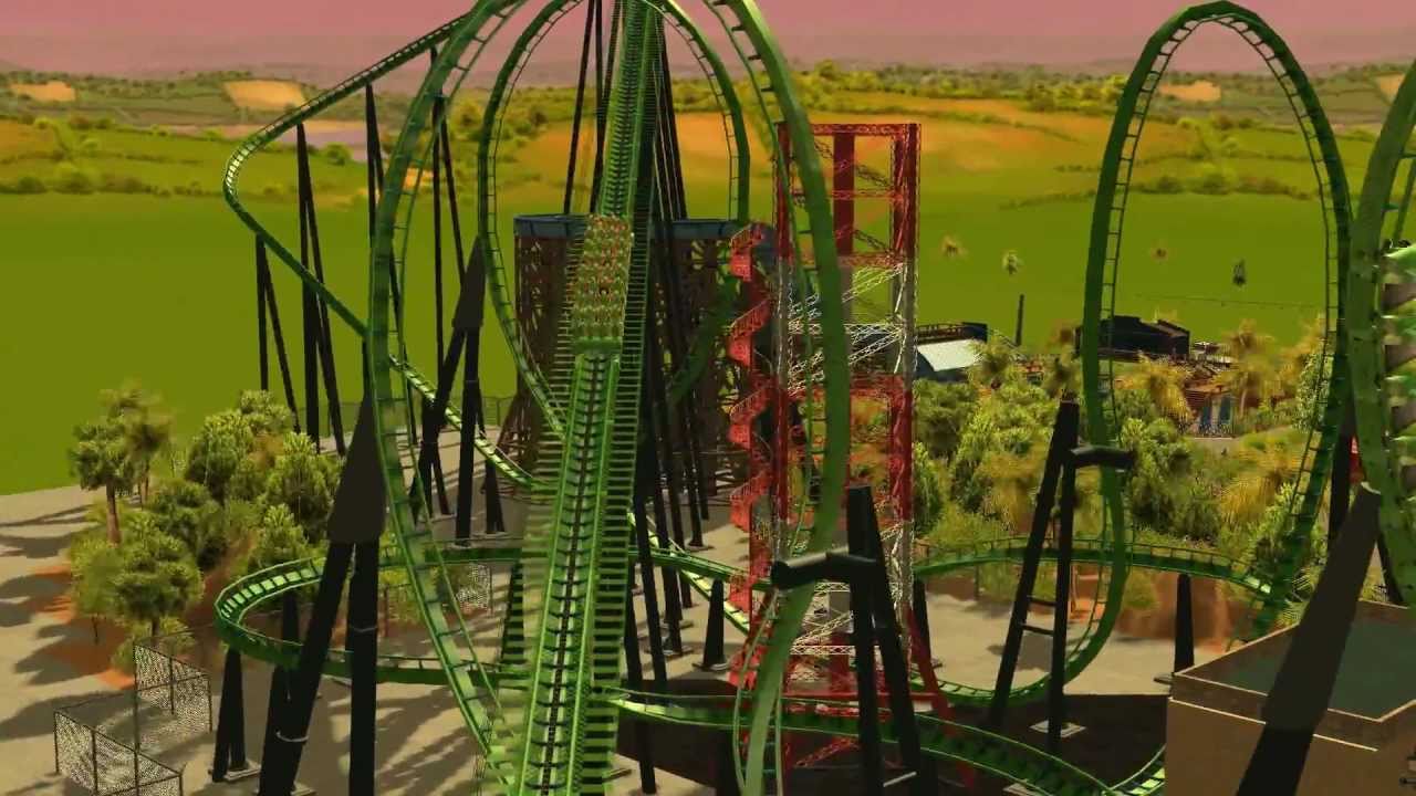 RCT3 - Riddler's Revenge - Six Flags Magic Mountain - Re-Creation - YouTube