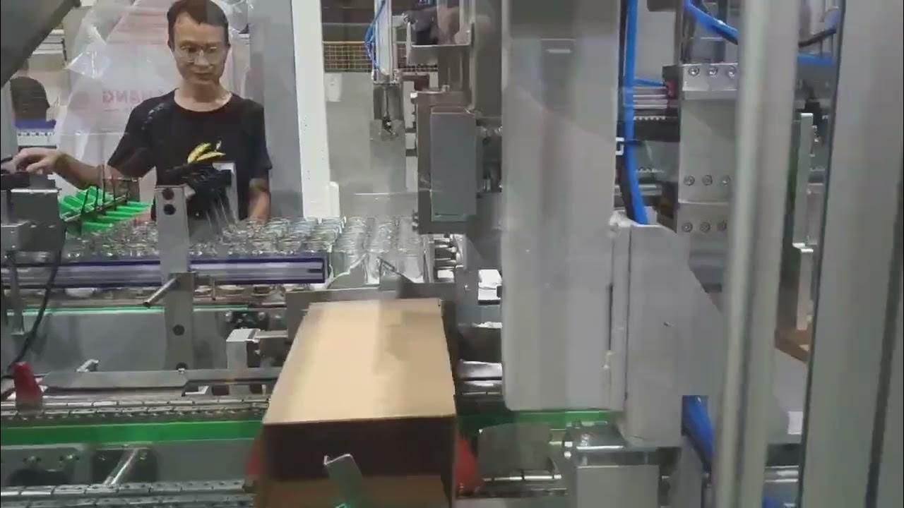 Automatic 3-in-1 Side Load case packer carton packaging machine for bottles #casepacker # ...