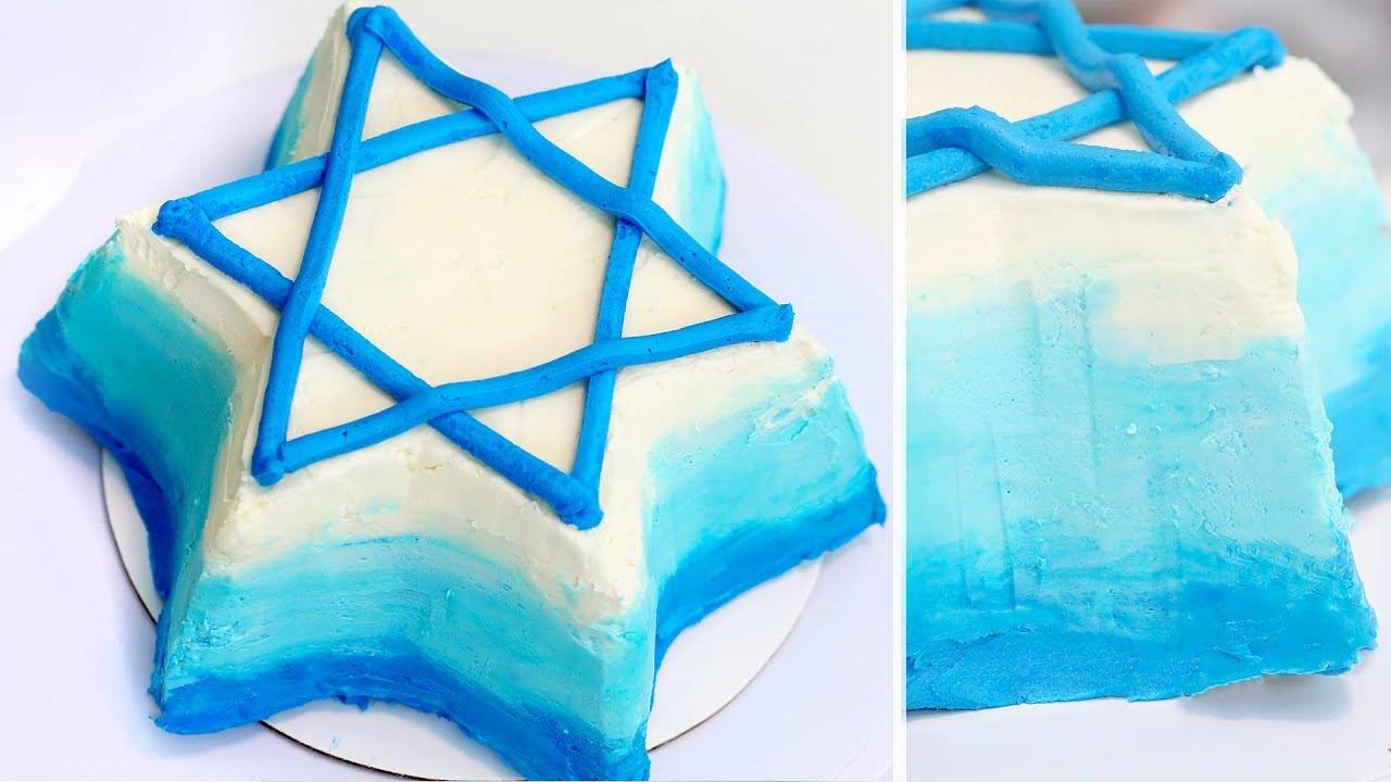 STAR OF DAVID OMBRE CAKE | HANUKKAH CAKE | STAR OF DAVID CAKE RECIPE ...