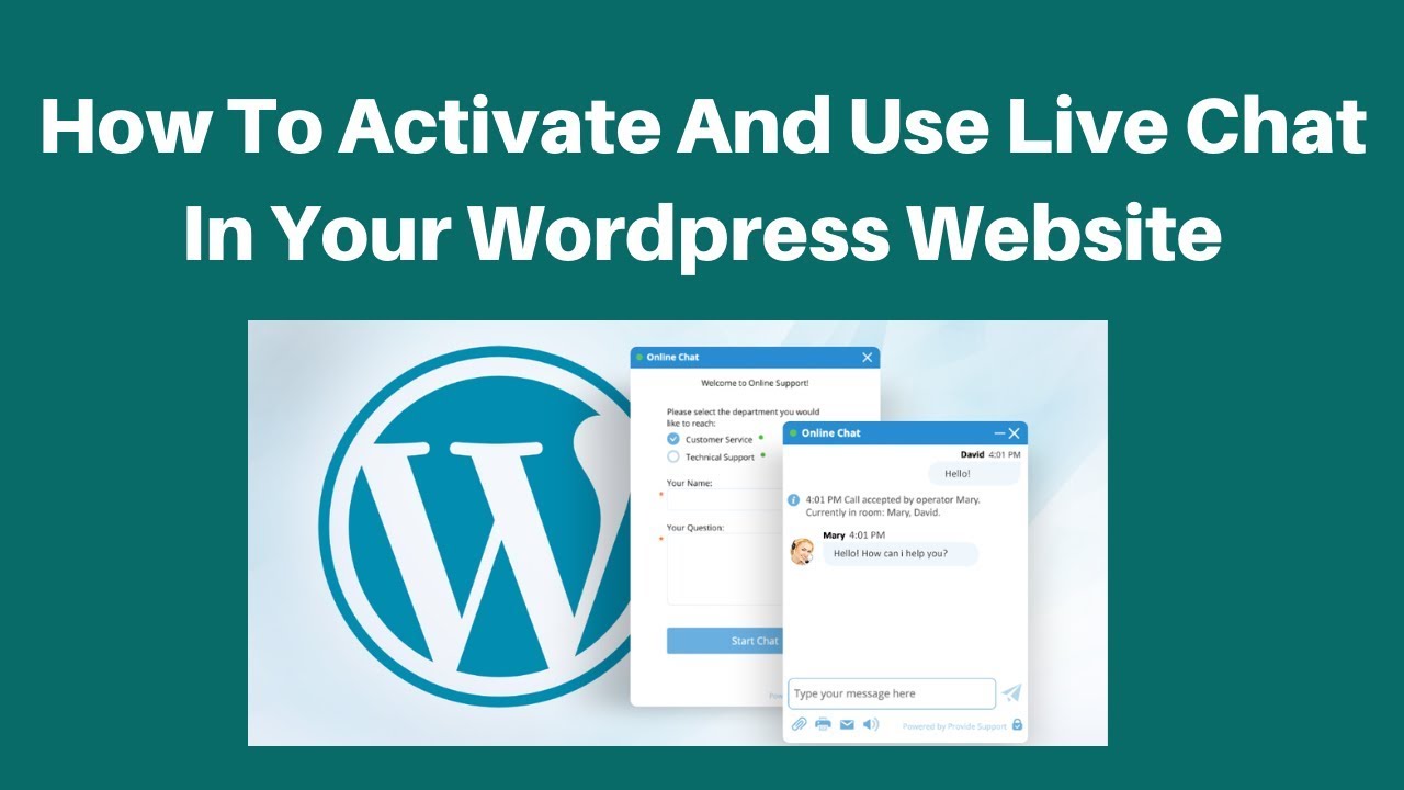How to activate and use live chat in your wordpress website - YouTube