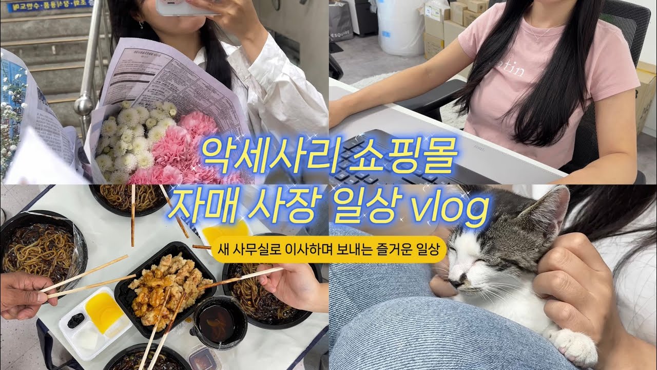 악세사리 쇼핑몰 Vlog 새로운 사무실로 이사하며 즐거운 일상 보내기 창업 브이로그 악세사리 창업 자매 일상 자매 창업 이사브이로그 대구칠성꽃시장