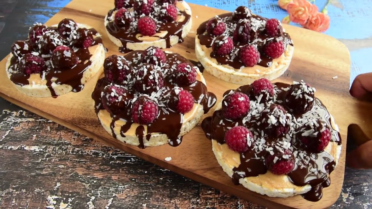 Einfacher Snack mit Reiswaffeln. Rezept mit 5 Zutaten - YouTube