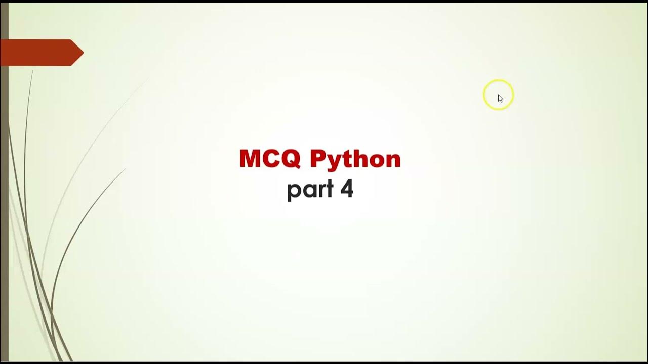 MCQ Python part 4 - YouTube