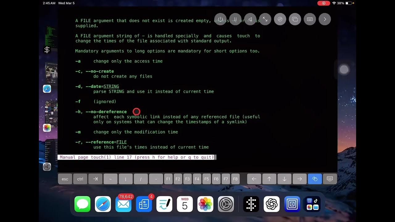 Linux Basic Command 1 10 touch Part2 - YouTube
