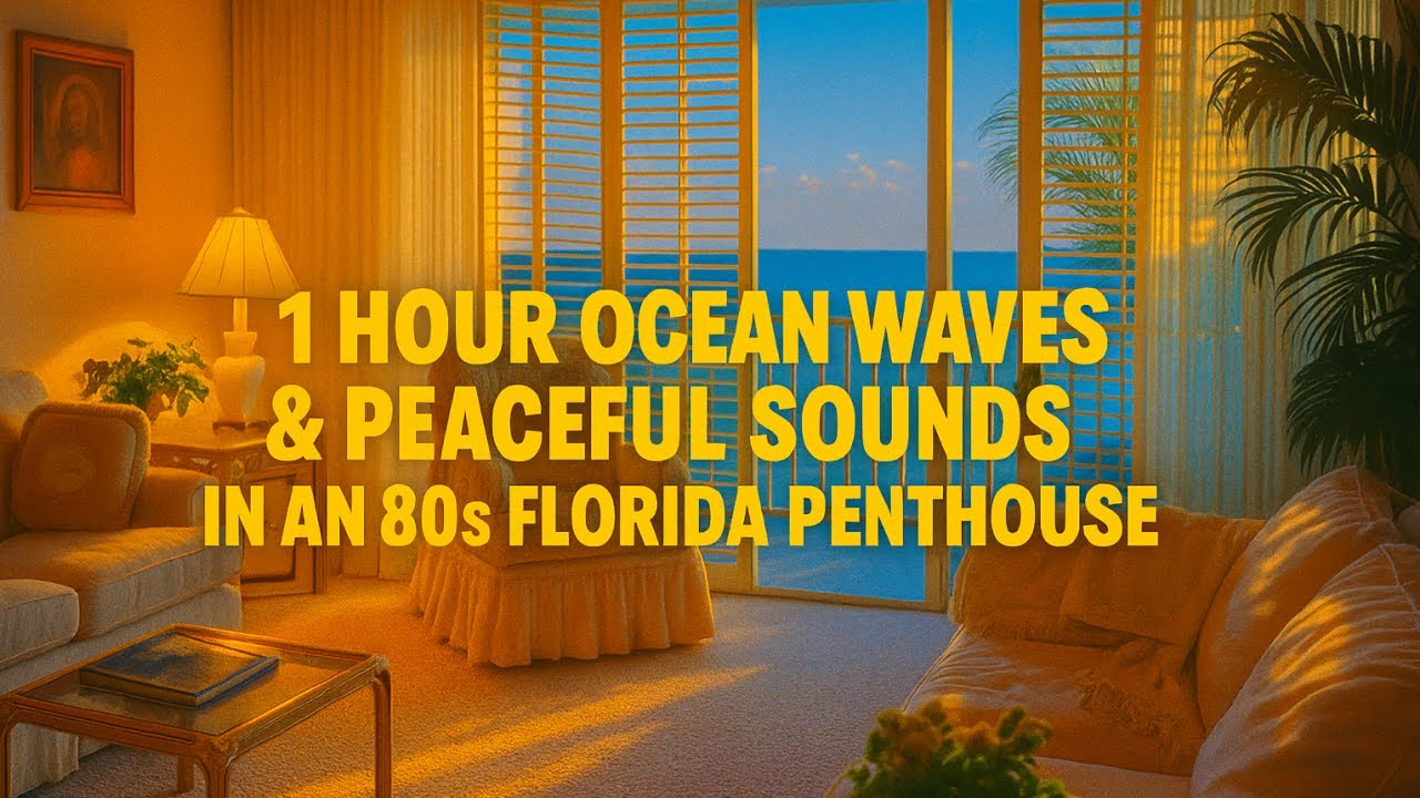 1 Hour Ocean Waves & Peaceful Sounds in an 80s Florida Penthouse - For ...