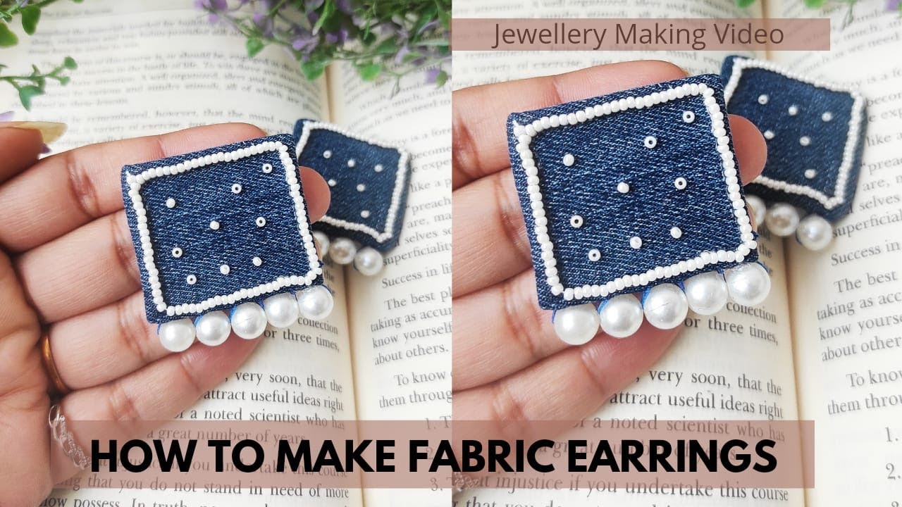 Diy fabric earrings // Handmade Fabric earrings making at home ...