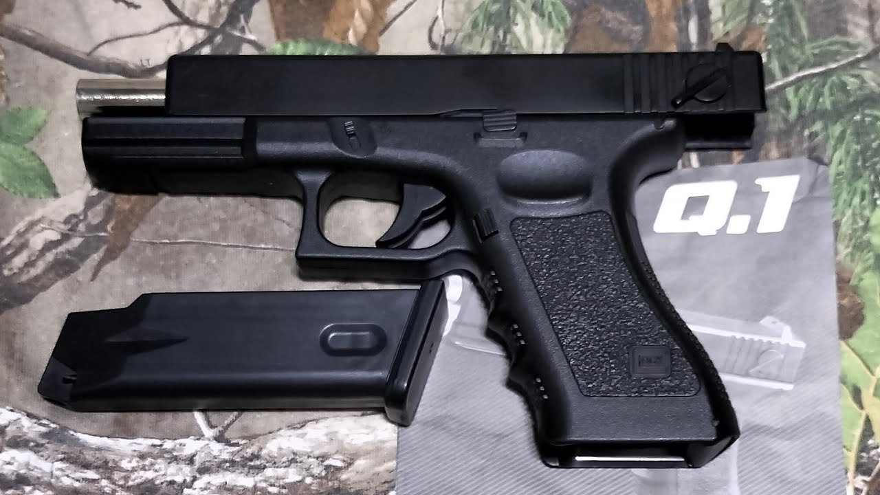Q1 Glock 18 Spring Type Airsoft Pistol- Review & Testfire. - YouTube