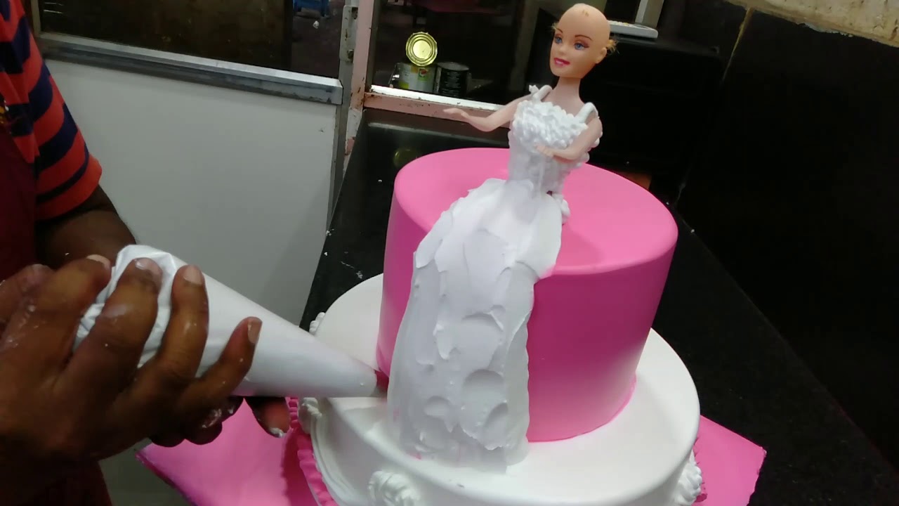 How To Make 5kg Pineapple Barbie Doll Cake Tow Step Cake Fresh Cream ...