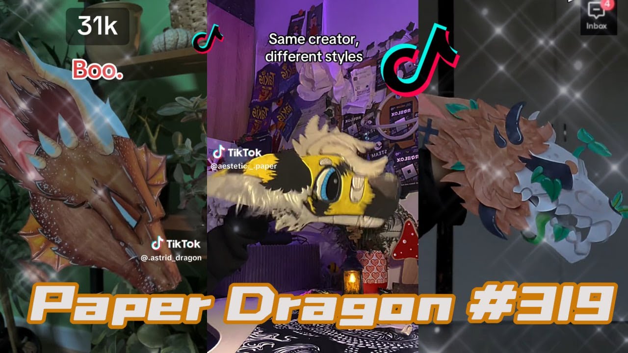 Dragon Puppet Crafts - Paper Dragon TikTok Compilation #319 - YouTube