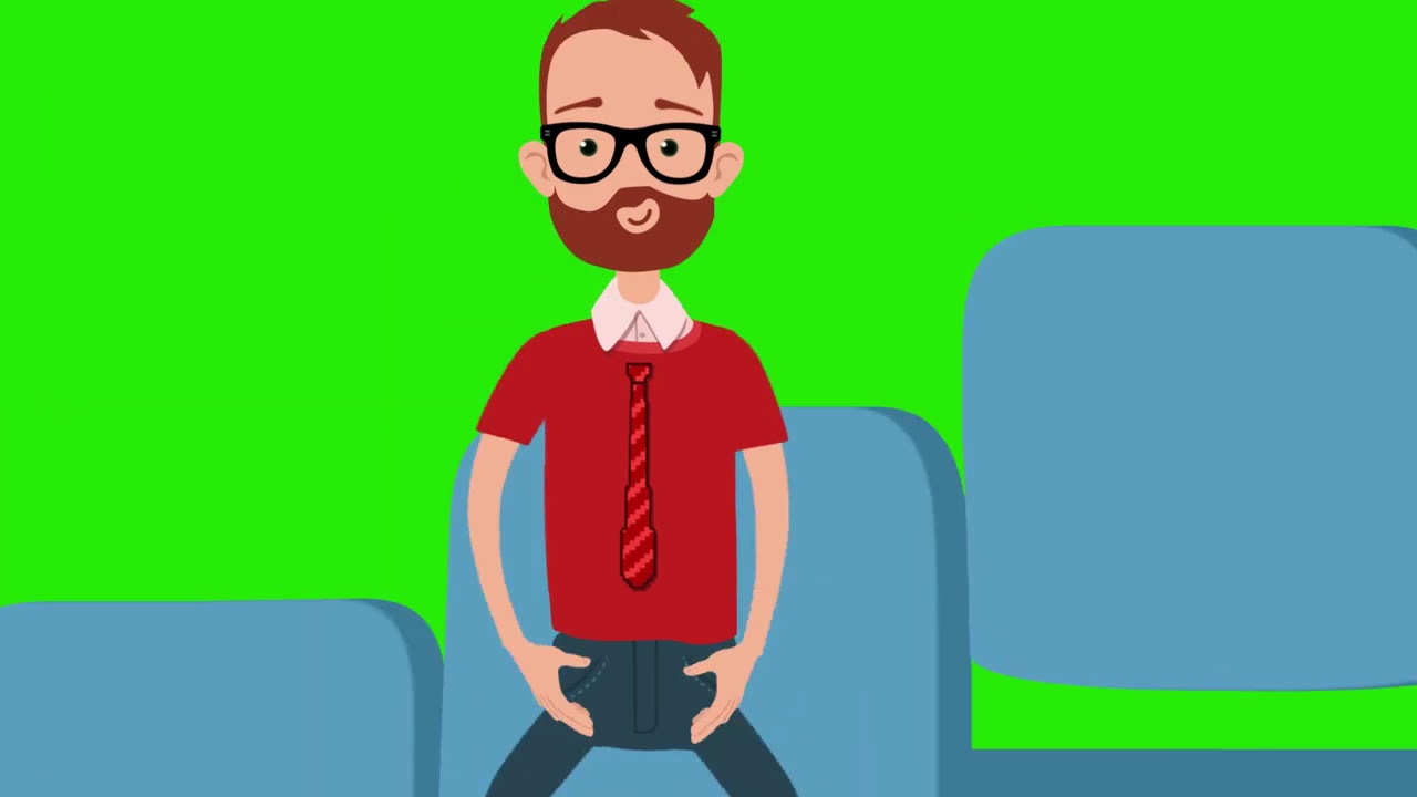 Green screen video cartoon one man - YouTube