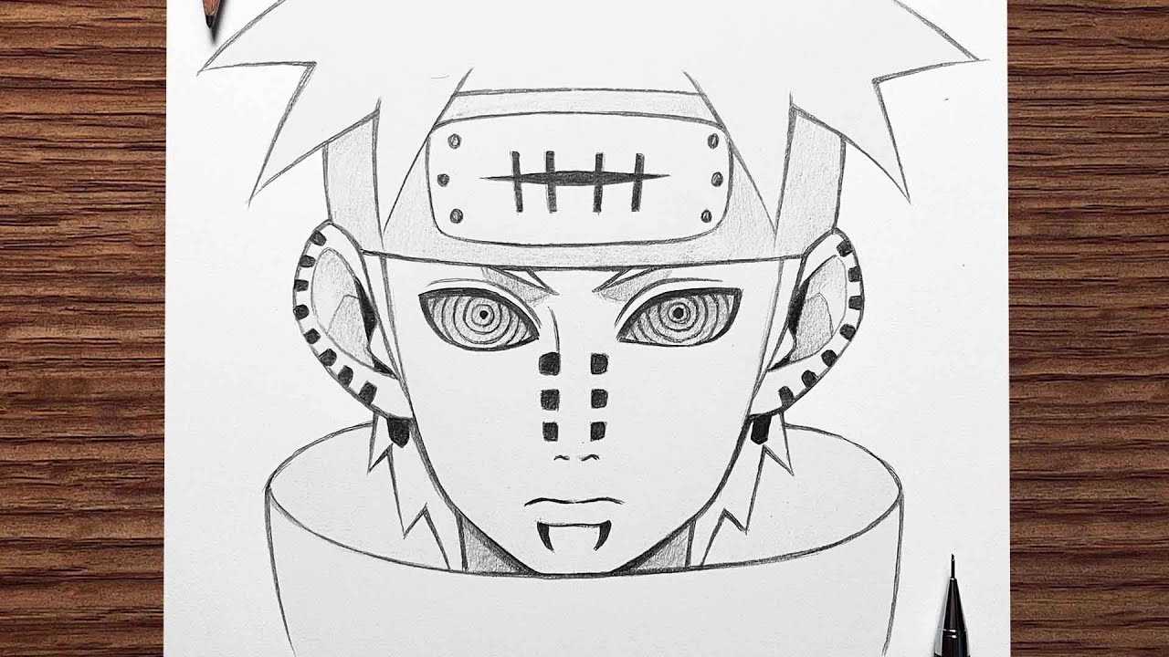 Easy anime drawings | how to draw Pain - [Naruto] | anime boy drawing ...