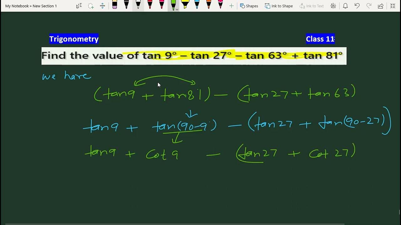 Find The Value Of Tan 9 tan 27 tan 63 tan 81 Trigonometry NCERT find-the-value-of-tan-9-tan-27-tan-63-tan-81-trigonometry-ncert