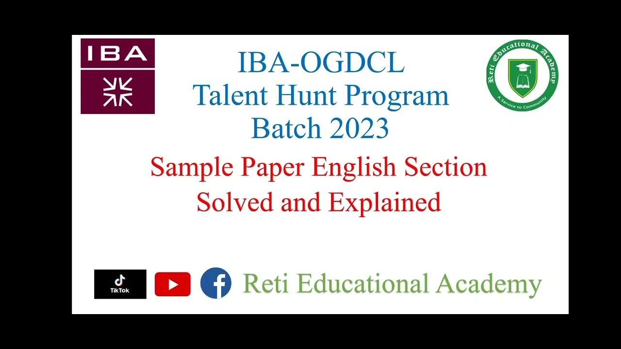 NTHP IBA Karachi Test Sample Paper English Section Solution and ...
