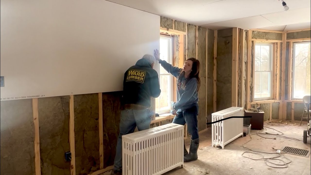 We’re Moving Downstairs!!! / Sheetrocking my Fixer Upper House 🏠 - YouTube