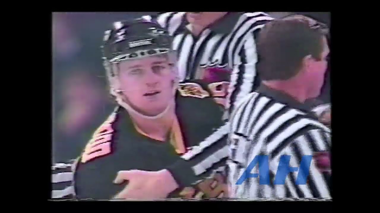 NHL Dec. 13, 1989 Rob Ray,BUF v Greg Hawgood,BOS Buffalo Sabres Boston ...