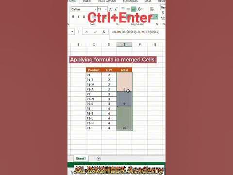 How to apply Formula in Merged Cells in Ms Excel | #excel #myexceltutor || AL-BASHEER Academy ...
