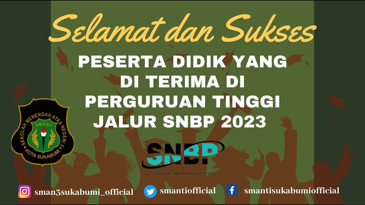 PRESTASI LULUS SNBP SISWA SMAN 3SUKABUMI TAHUN 2023 - YouTube
