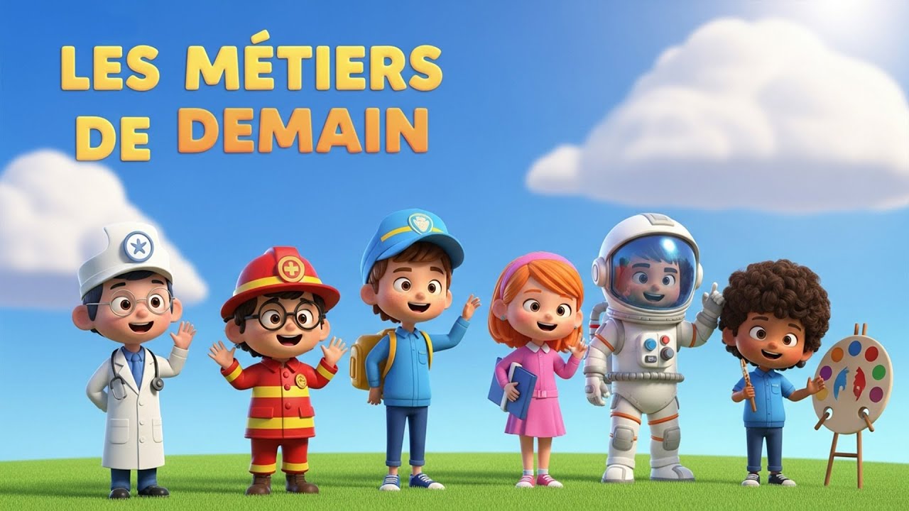 LES MÉTIERS DE DEMAIN 👩‍🚒👨‍⚕️👩‍🏫 – Comptine pour enfants | Découvre les ...