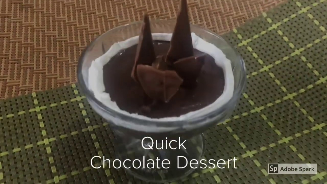Quick Chocolate Dessert Recipe | No bake Chocolate Dessert - YouTube
