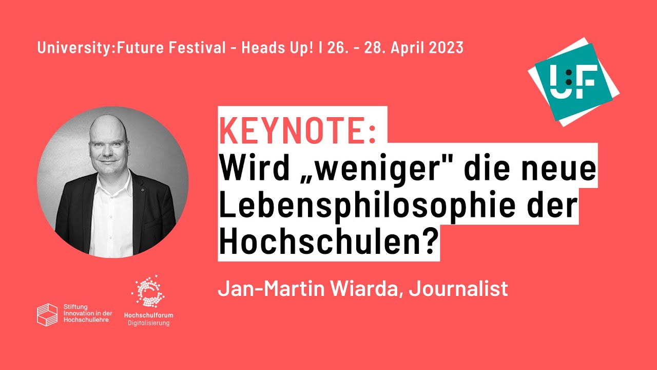 „Weniger" - die neue Lebensphilosophie der Hochschulen? - Jan-Martin ...