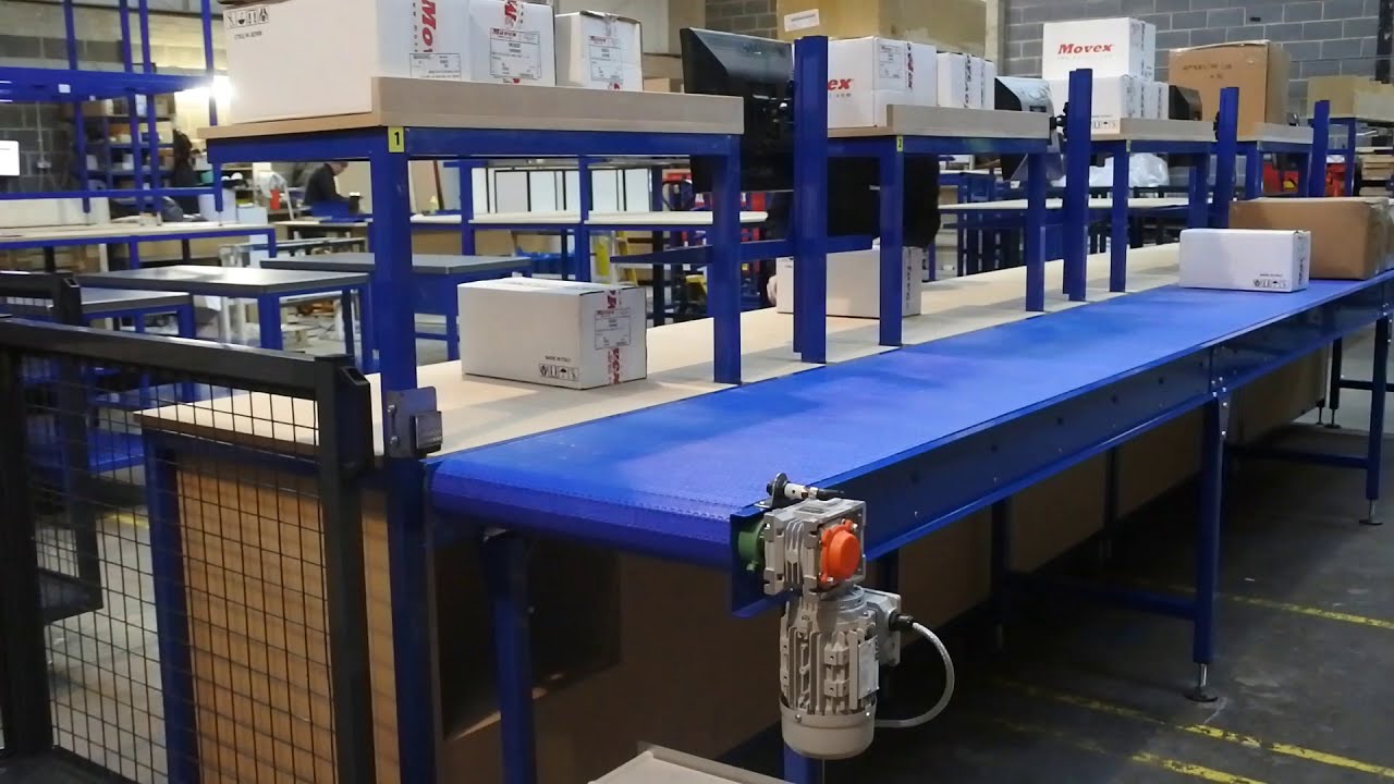 Packing Benches & Conveyor Belt - YouTube