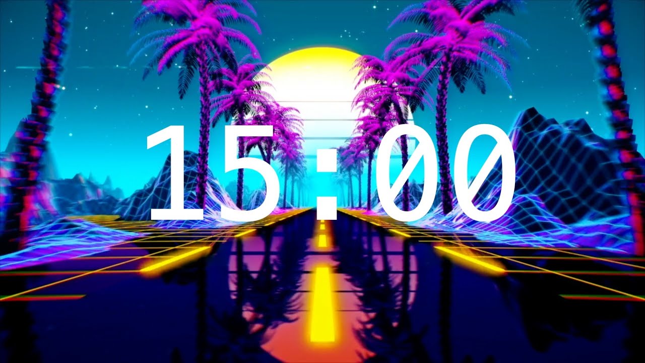 15 Minute Countdown Timer with Alarm | Relaxing Music | Retro 80's ...