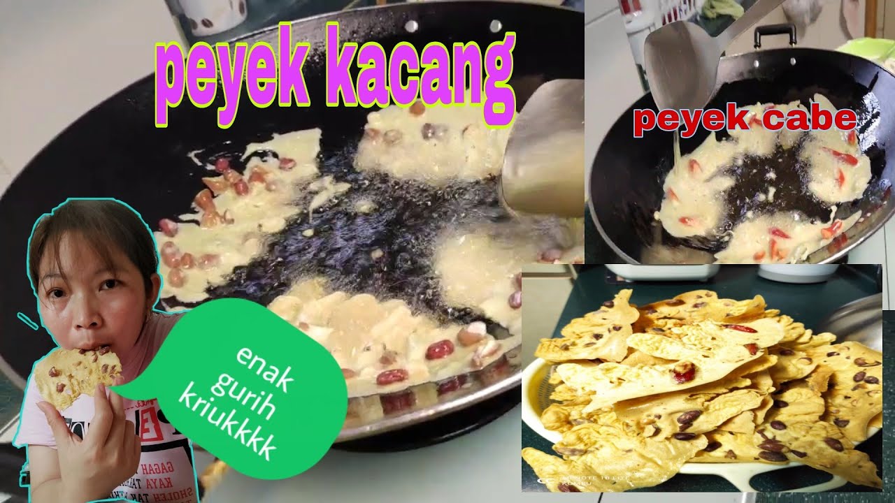 Membuat peyek kacang +peyek cabe - YouTube