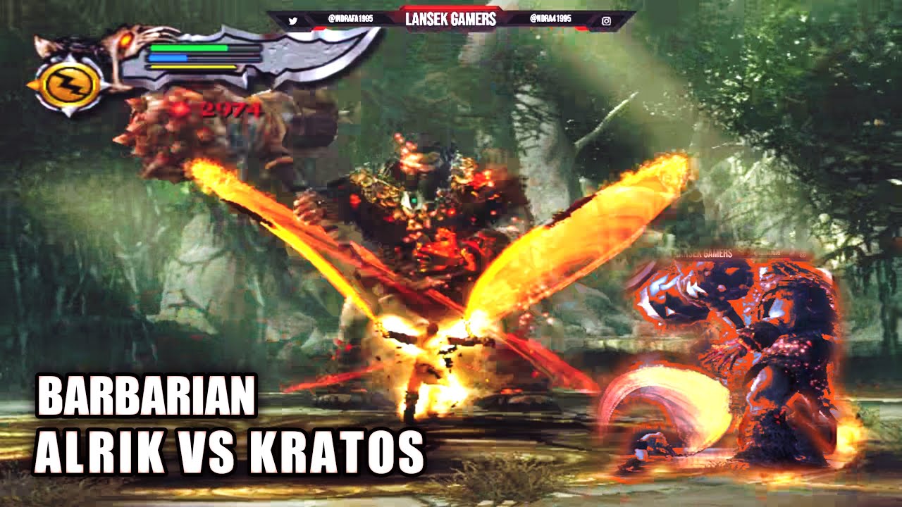 God of war 2 - Kratos Vs Alrik Barbarian Hammer Boss FIGHT |Em PCSX2 ...