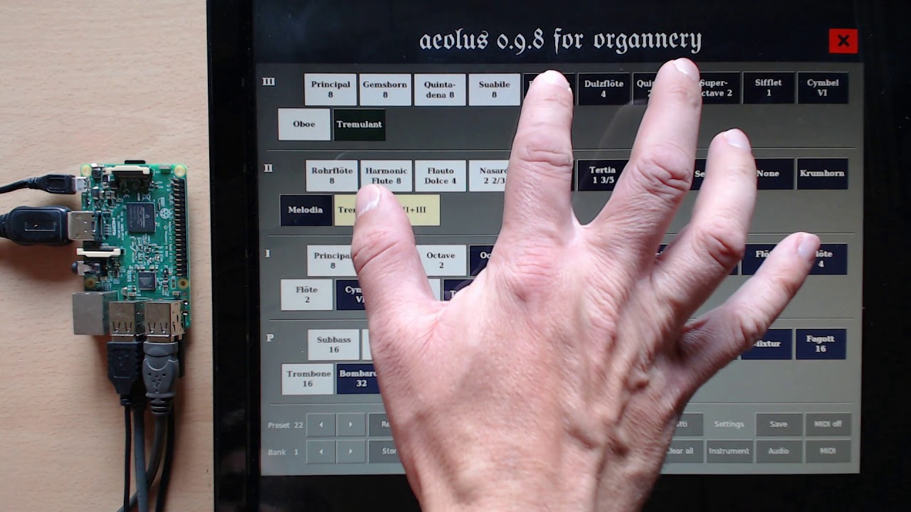 Aeolus pipe organ emulator on a Raspberry Pi - YouTube