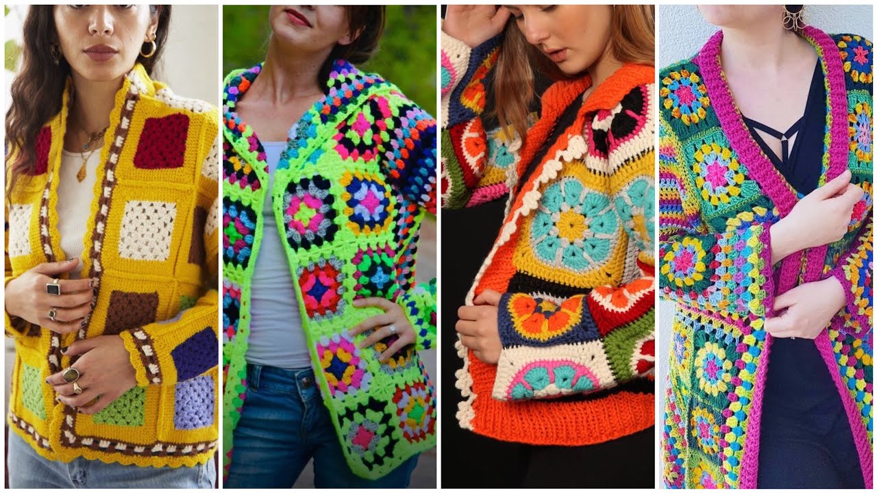 Most gorgeous multicoloured boho style cardigan/sweater/jackets design ...