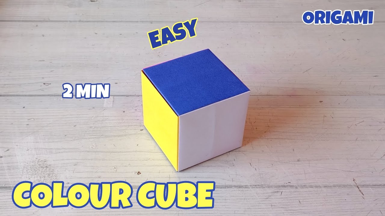 DIY PAPER COLOUR CUBE ORIGAMI TUTORIAL| HOW TO MAKE COLOUR CUBE WITHIN 2-MIN|STEP BY STEP ...