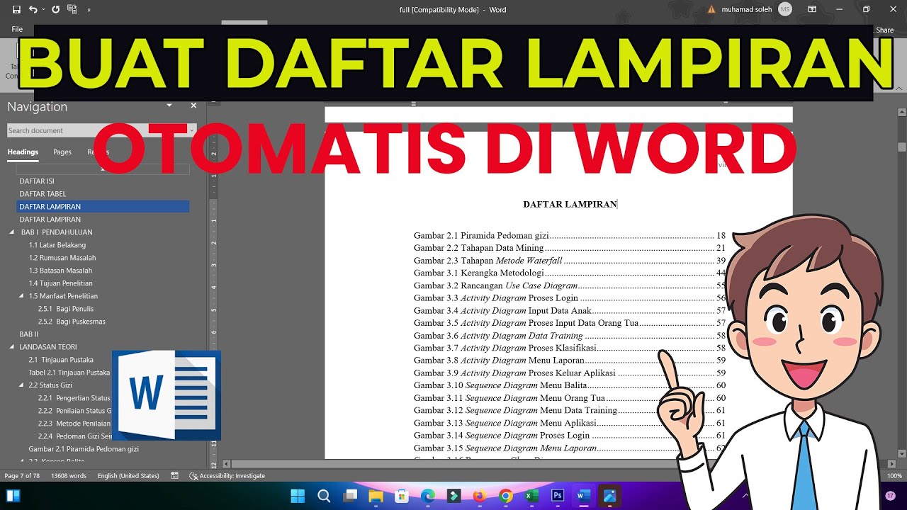 Cara Membuat Daftar Lampiran Secara Otomatis di Word - YouTube