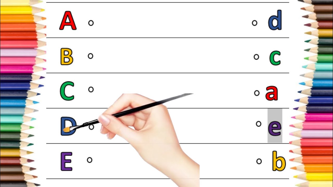 Learn and match alphabet capital ABCDE with small abcde and color them ...