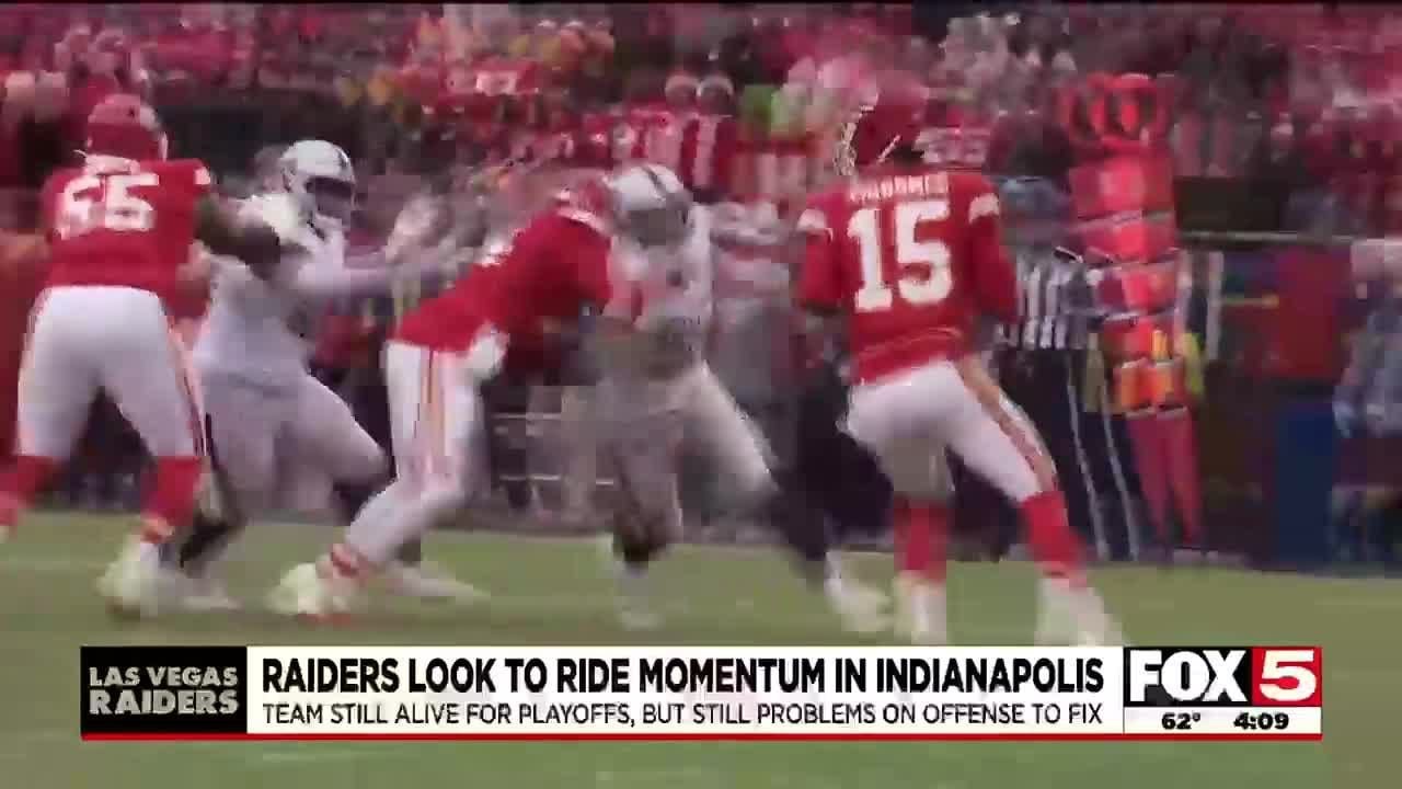 Raiders look to ride momentum in Indianapolis - YouTube