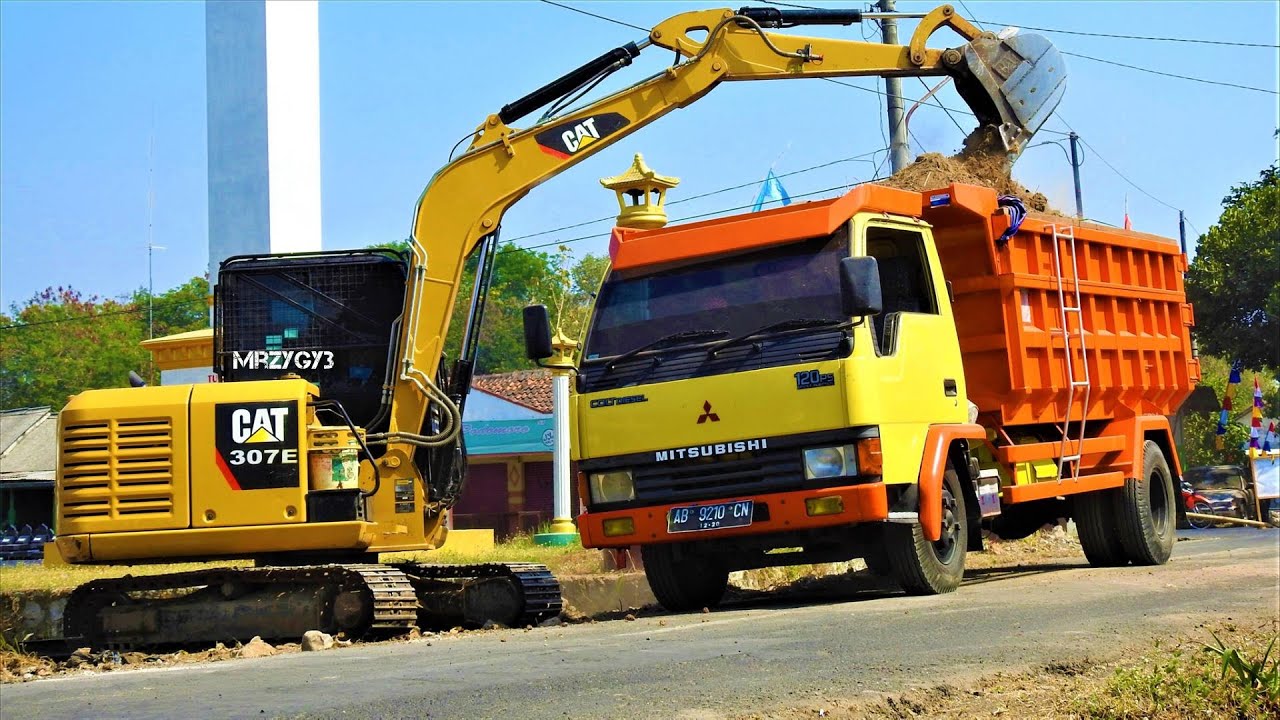 CAT 307E Excavator Preparing The Road Widening Construction - YouTube