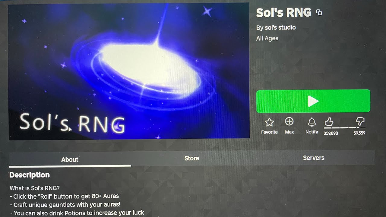 Sol’s RNG gameplay - YouTube