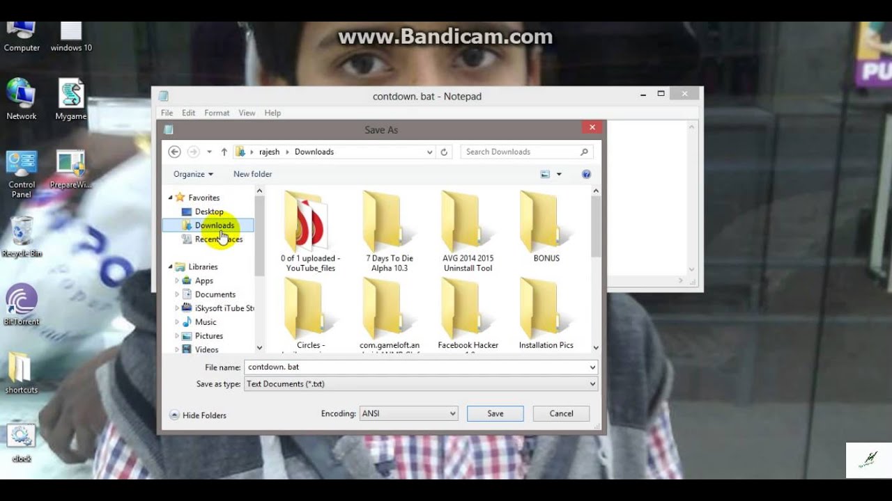 how to make a countdown timer using notepad - YouTube