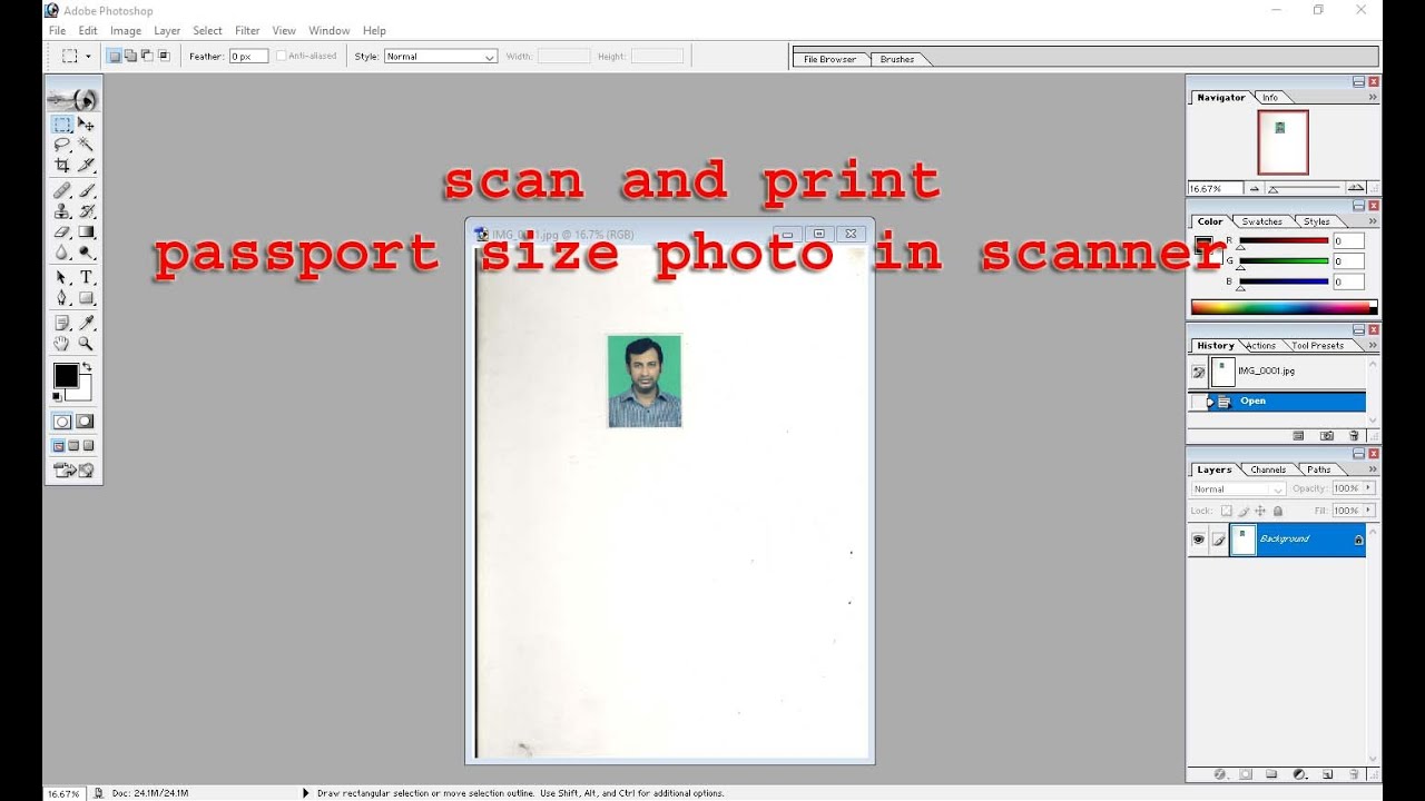 how to scan and print passport size photo in scanner | - YouTube