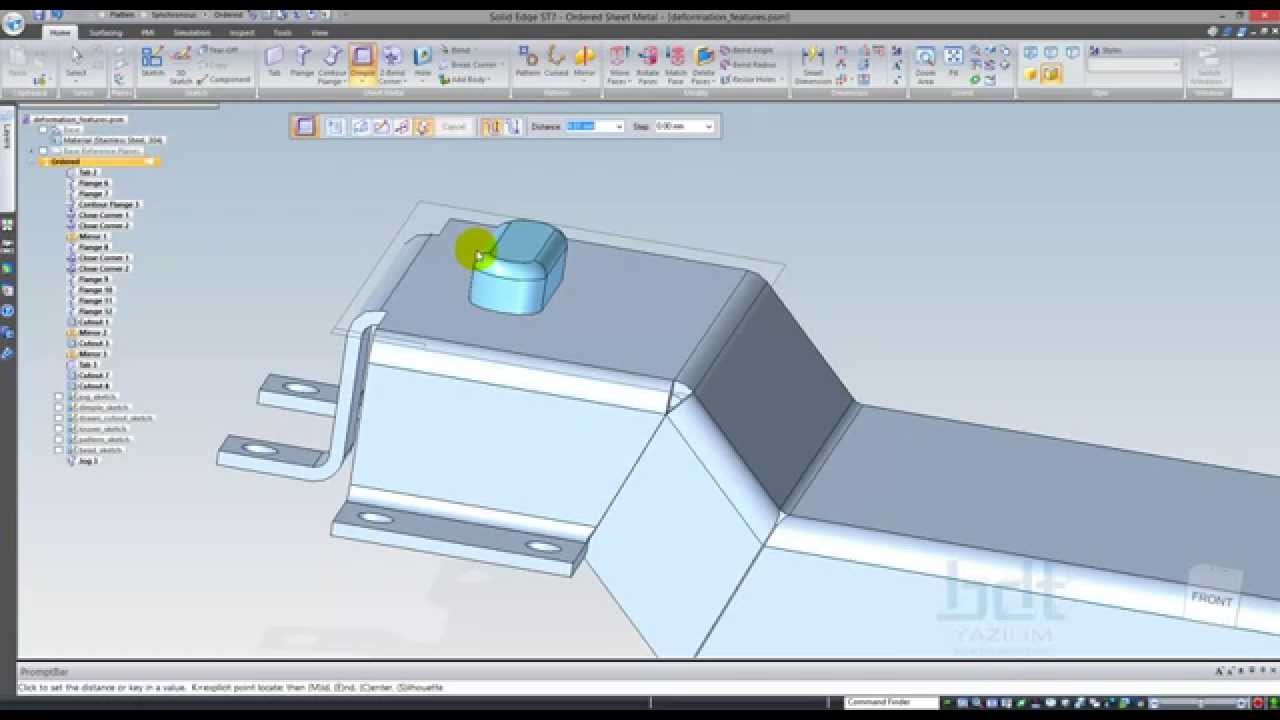 Solid Edge ST7 - Sac Metal Eğitimleri -8- Panjur- Kabartma Komutları - YouTube
