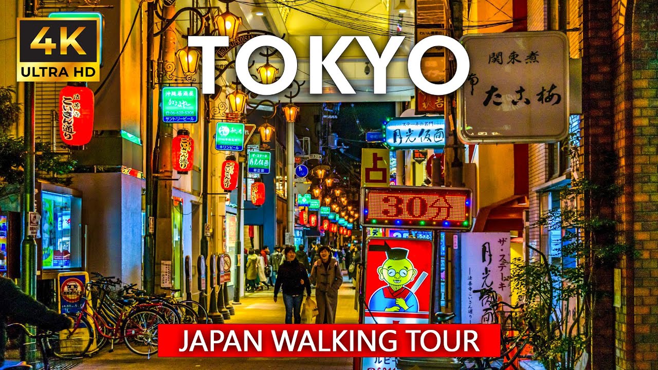 Tokyo 4K Walking Tour (Japan) - Night Walk in Tokyo [4K Ultra HD/60fps ...