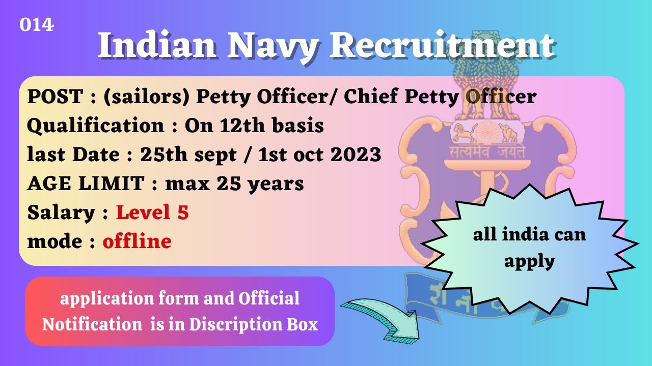 INDIAN NAVY RECRUITMENT | DEFENCE jobs | indian navy Sailor ...