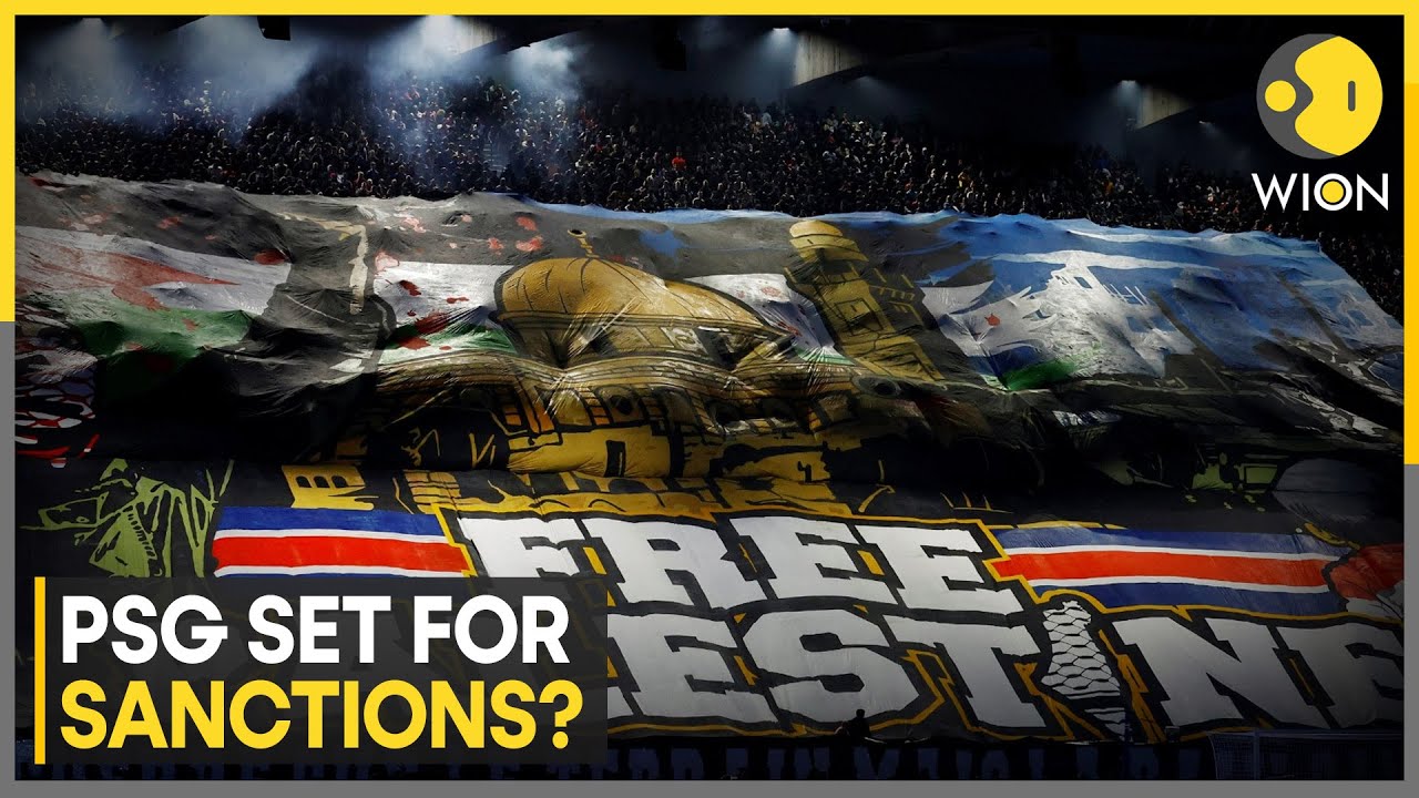 PSG Fans Unveil 'Free Palestine' Banner | WION Sports - YouTube