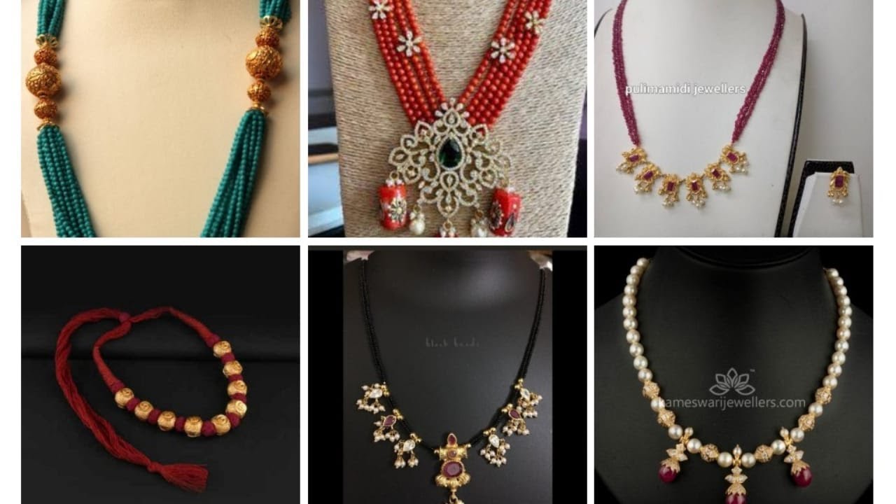 Latest Lightweight Beads Jewellery In Gold With Weight||#22ct Simple ...