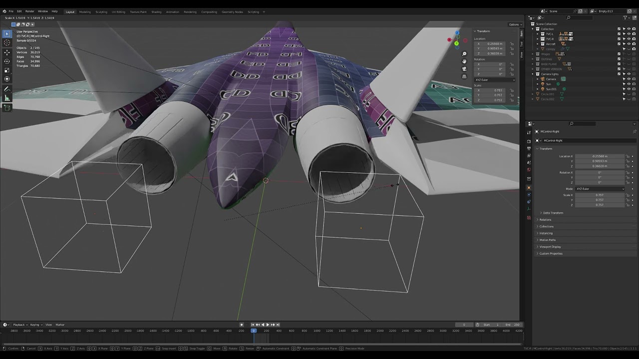 SU-57 Thrust vector nozzle - Iteration 1 - blender - YouTube