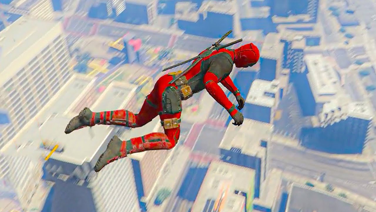 Grand Theft Auto V | Deadpool CRAZY Jumps/Falls Compilation - YouTube