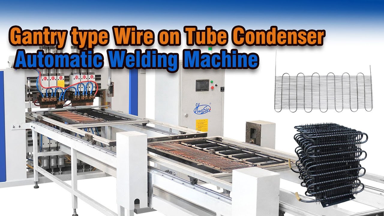 Refrigeration Condenser wire mesh Welding Machine production line - YouTube