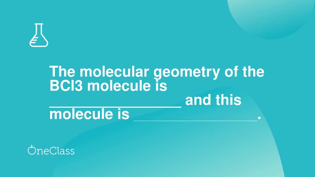 The molecular geometry of the BCl3 molecule is ________________ and ...
