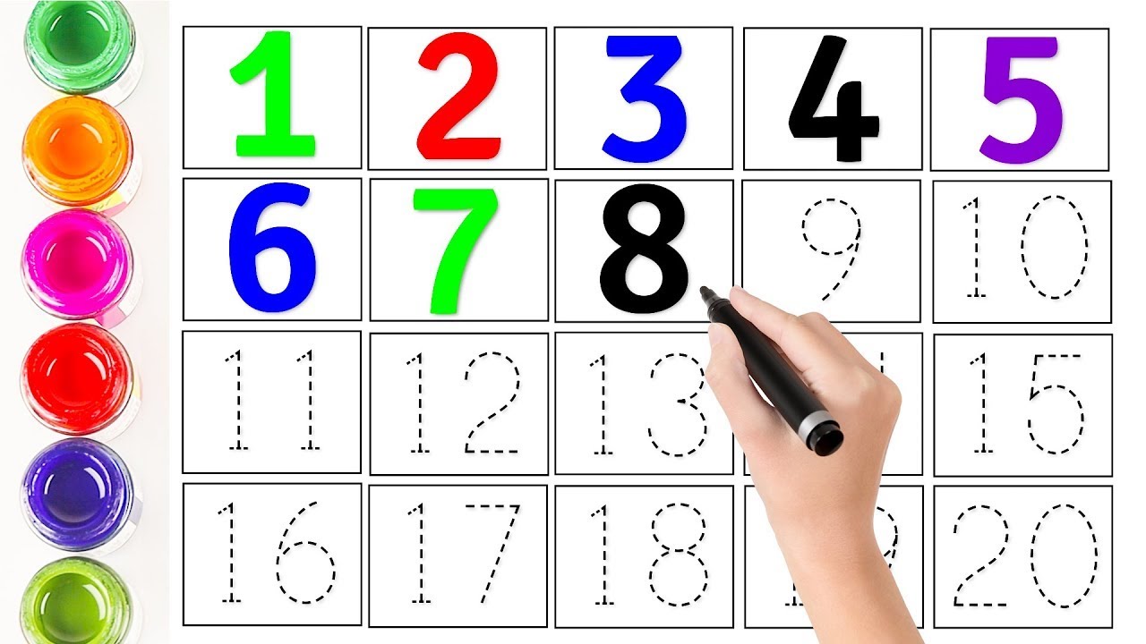 1234 Numbers | 123 Number Names | 1-10 | Counting Numbers | learn color ...